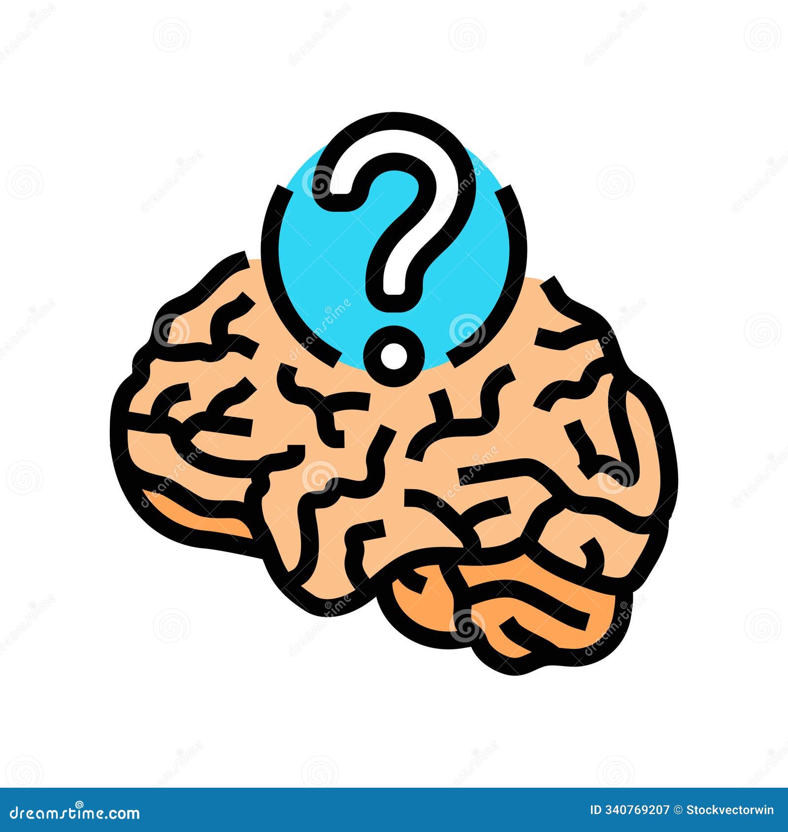 Question Mark Brainstorm Color Icon Vector Illustration Stock ...