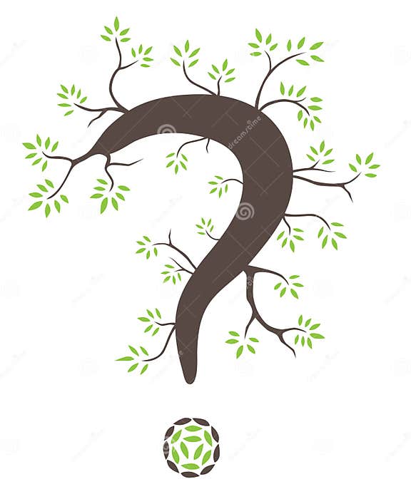 Question Mark with Branches + Leaves Stock Illustration - Illustration ...