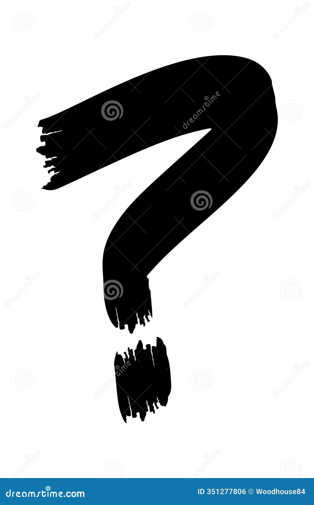 Question Mark Brush Stroke Doodle Stock Vector - Illustration of mark ...