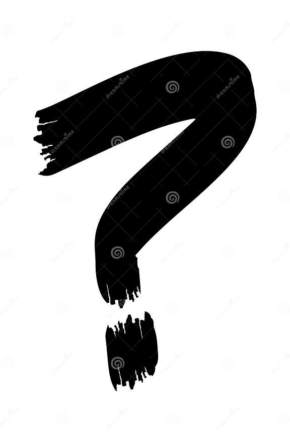 Question Mark Brush Stroke Doodle Stock Vector - Illustration of mark ...