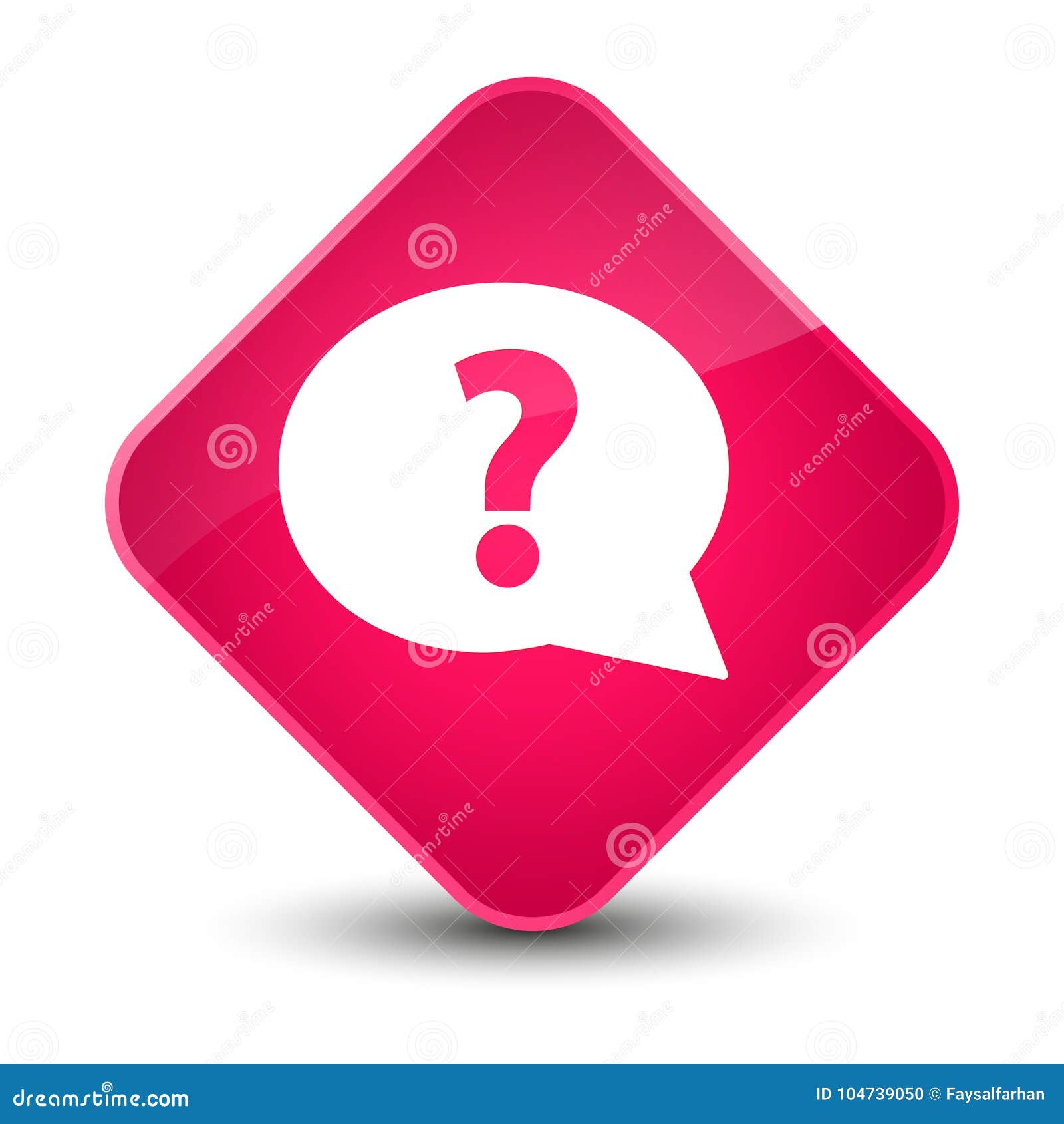 Question Mark Bubble Icon Elegant Pink Diamond Button Stock ...