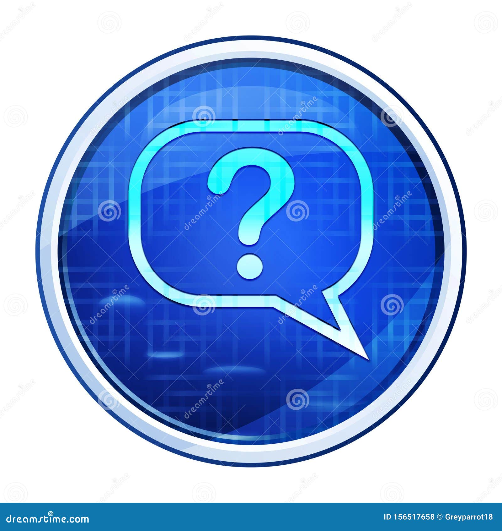 Question Mark Bubble Icon Futuristic Blue Round Button Vector ...