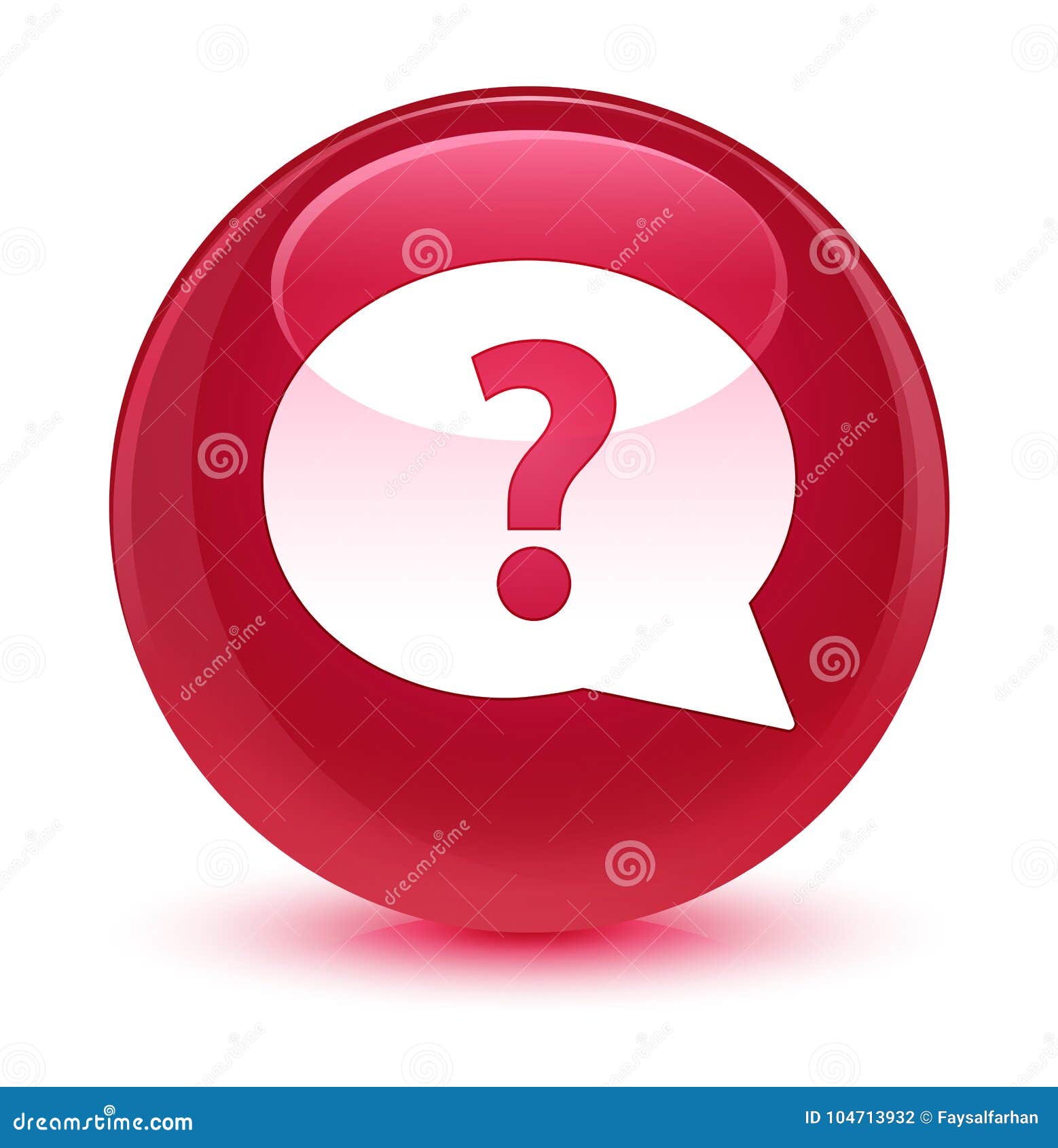 Question Mark Bubble Icon Glassy Pink Round Button Stock Illustration ...