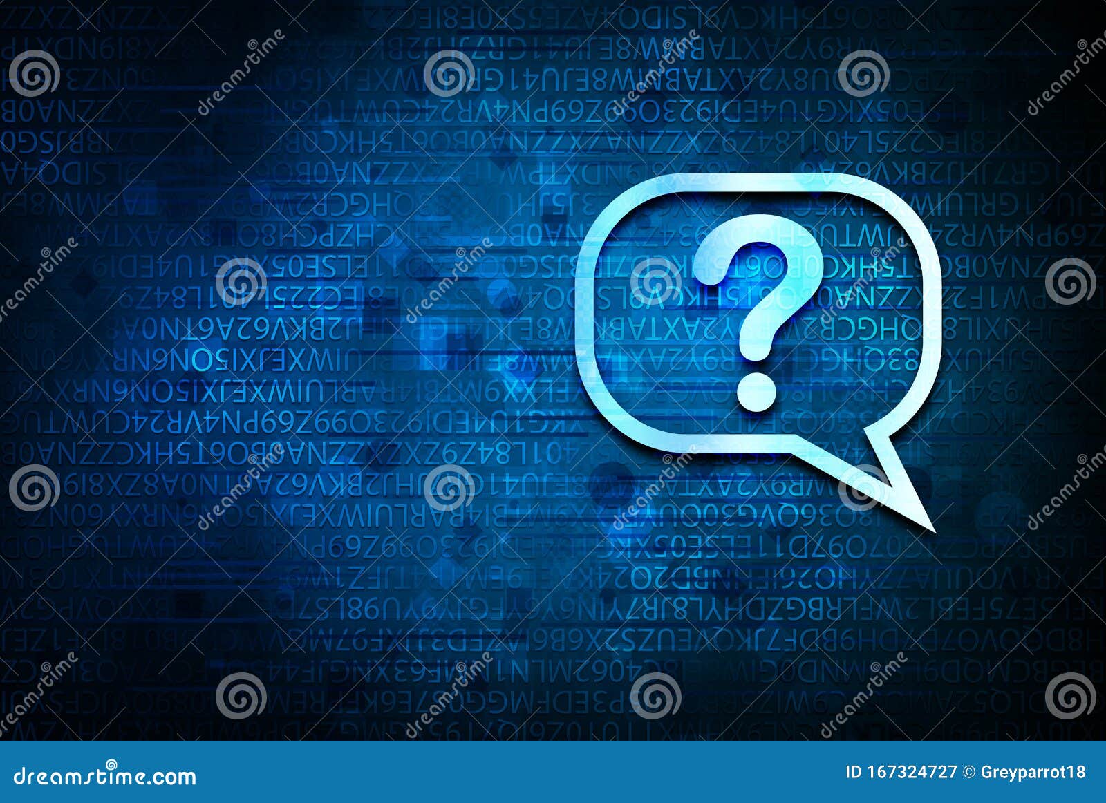 Question Mark Bubble Icon Abstract Blue Background Illustration Design ... Question Mark Bubble Icon Abstract Blue Background Illustration Design ...