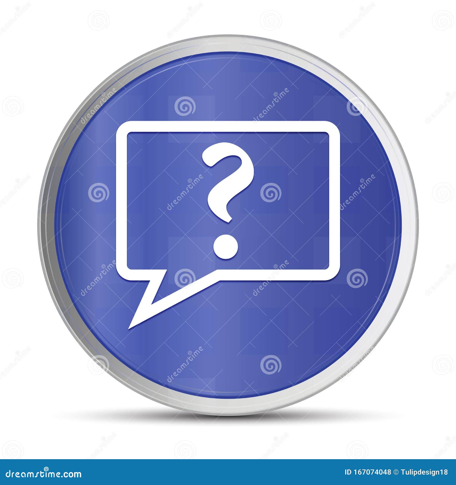 Question Mark Bubble Icon Prime Blue Round Button Vector Illustration ...