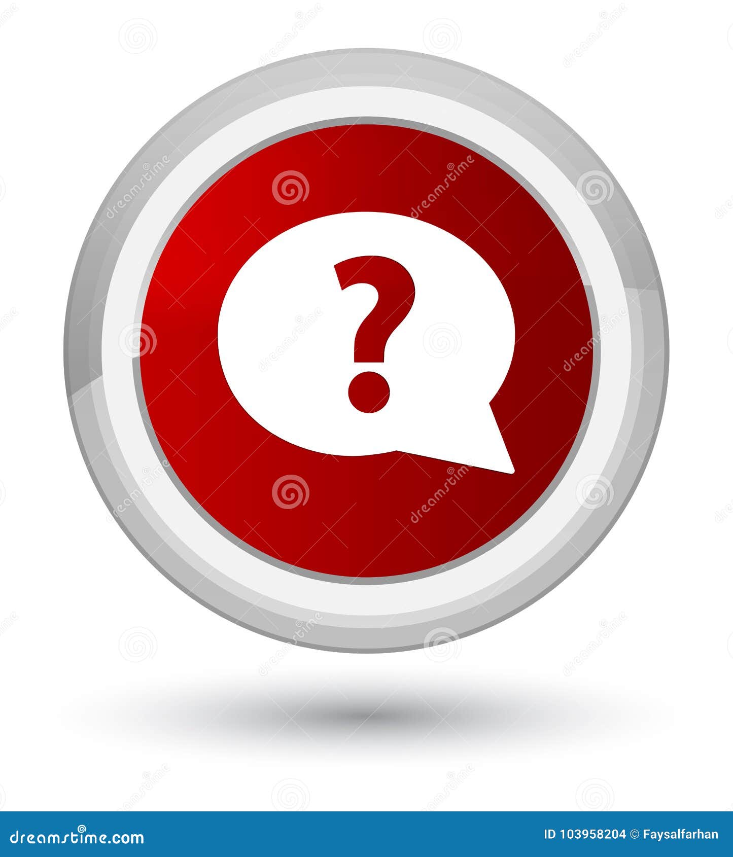 Question Mark Bubble Icon Prime Red Round Button Stock Illustration ...