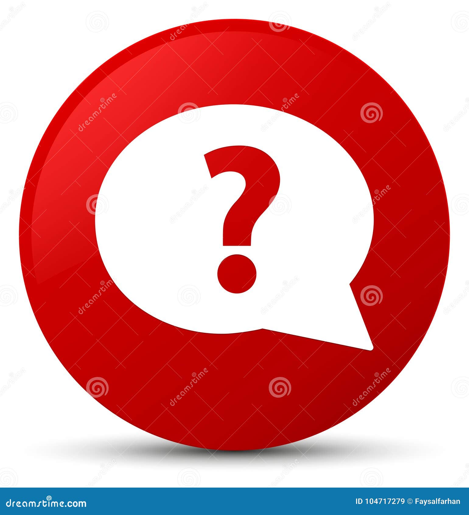 Question Mark Bubble Icon Red Round Button Stock Illustration ...