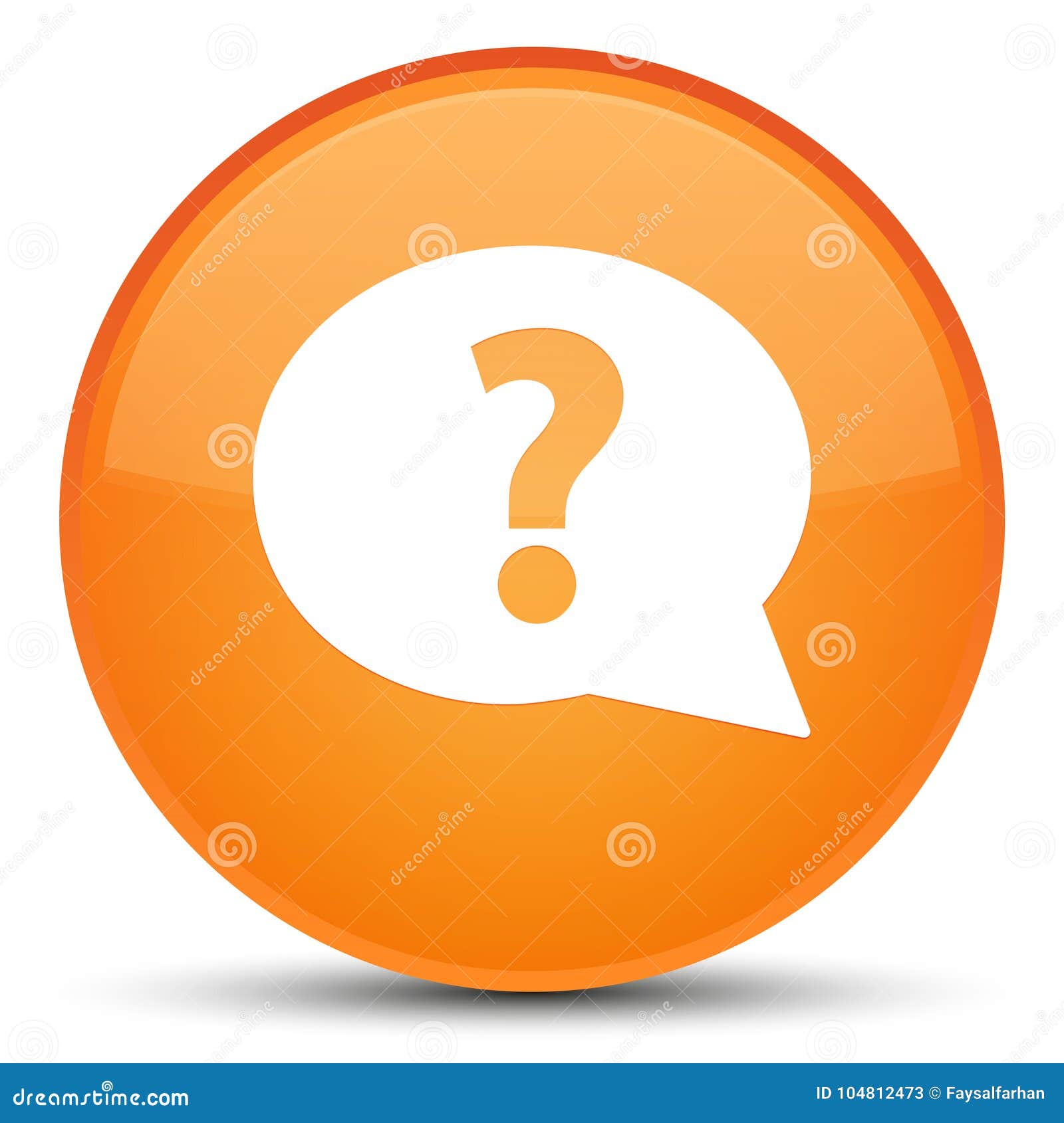 Question Mark Bubble Icon Special Orange Round Button Stock ...