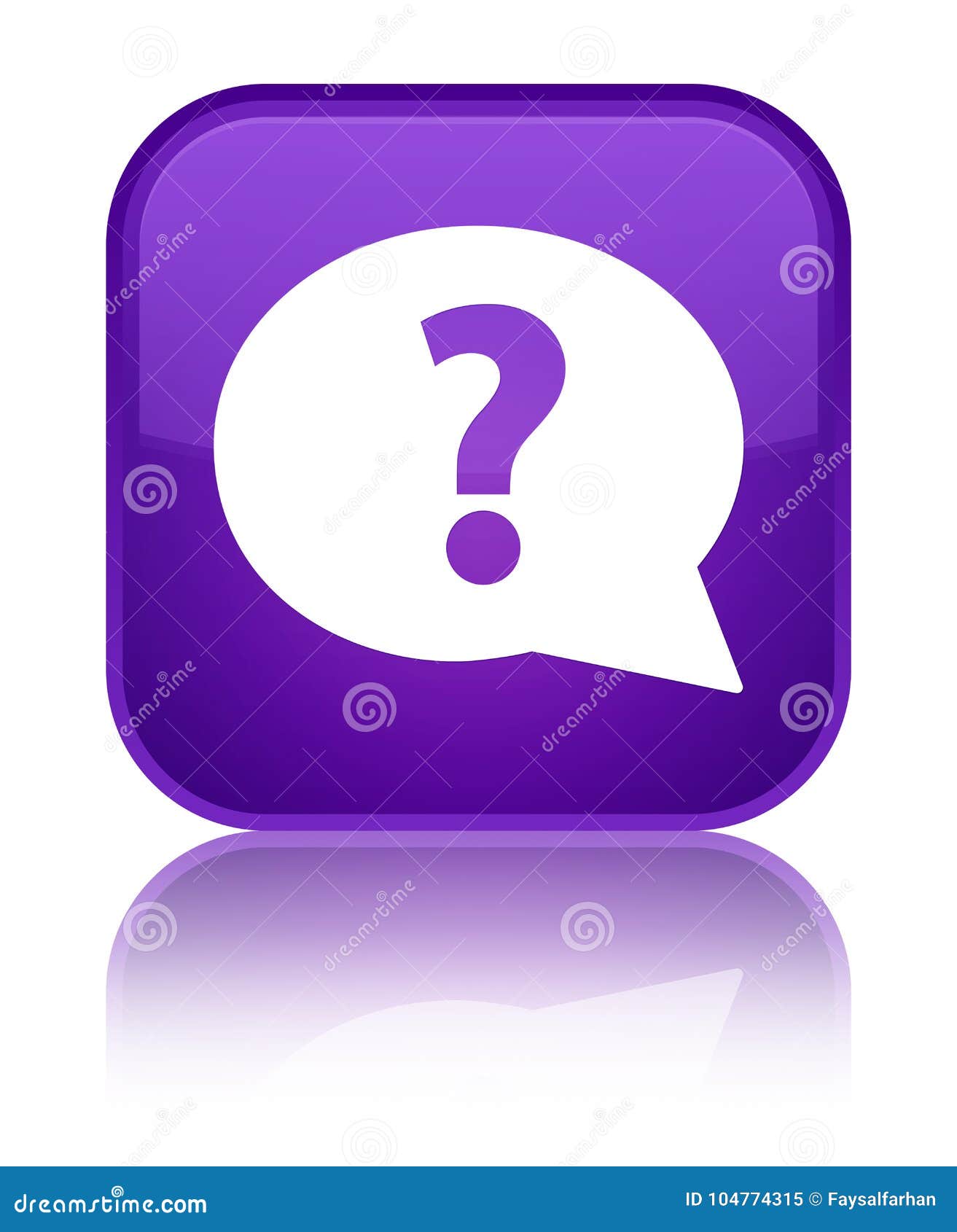 Question Mark Bubble Icon Special Purple Square Button Stock ...