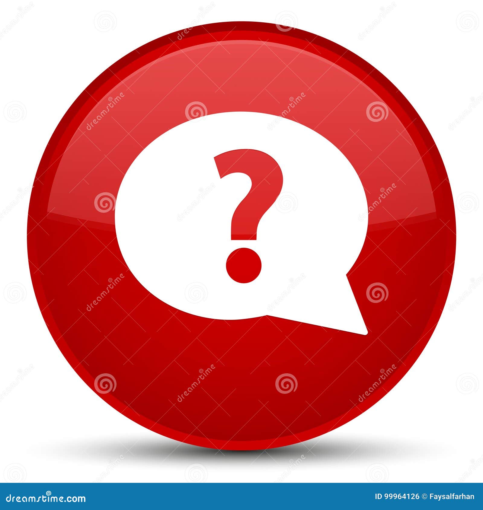 Question Mark Bubble Icon Special Red Round Button Stock Illustration ...