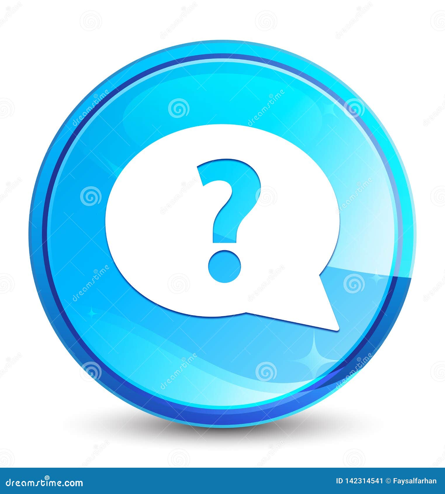 Question Mark Bubble Icon Splash Natural Blue Round Button Stock Vector ...