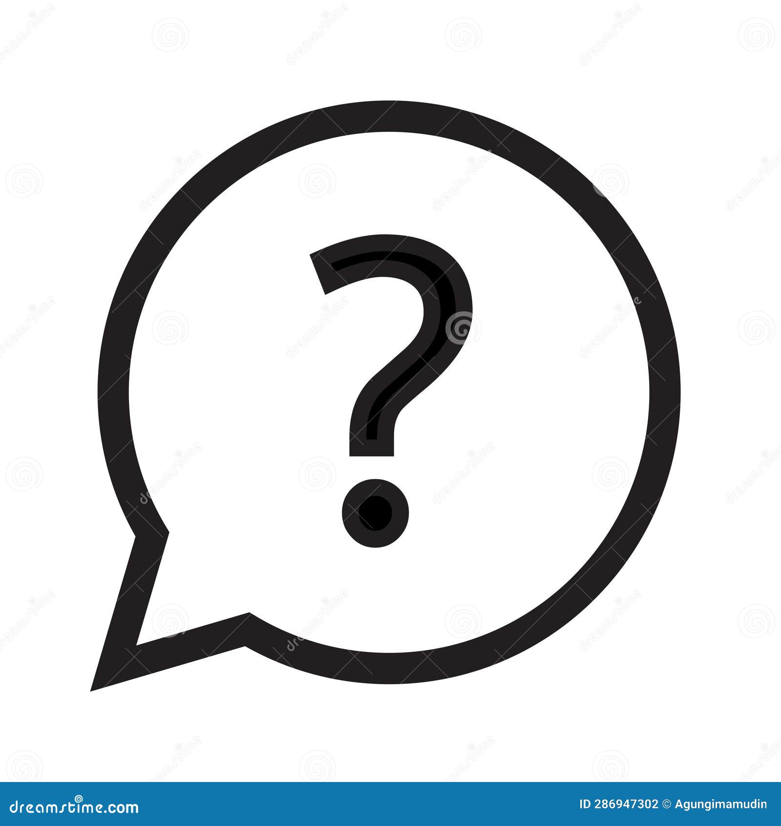 Question Mark in Bubble Icon Vector Stock Illustration - Illustration ...