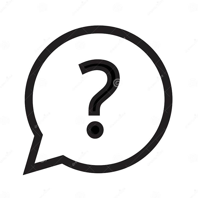 Question Mark in Bubble Icon Vector Stock Illustration - Illustration ...