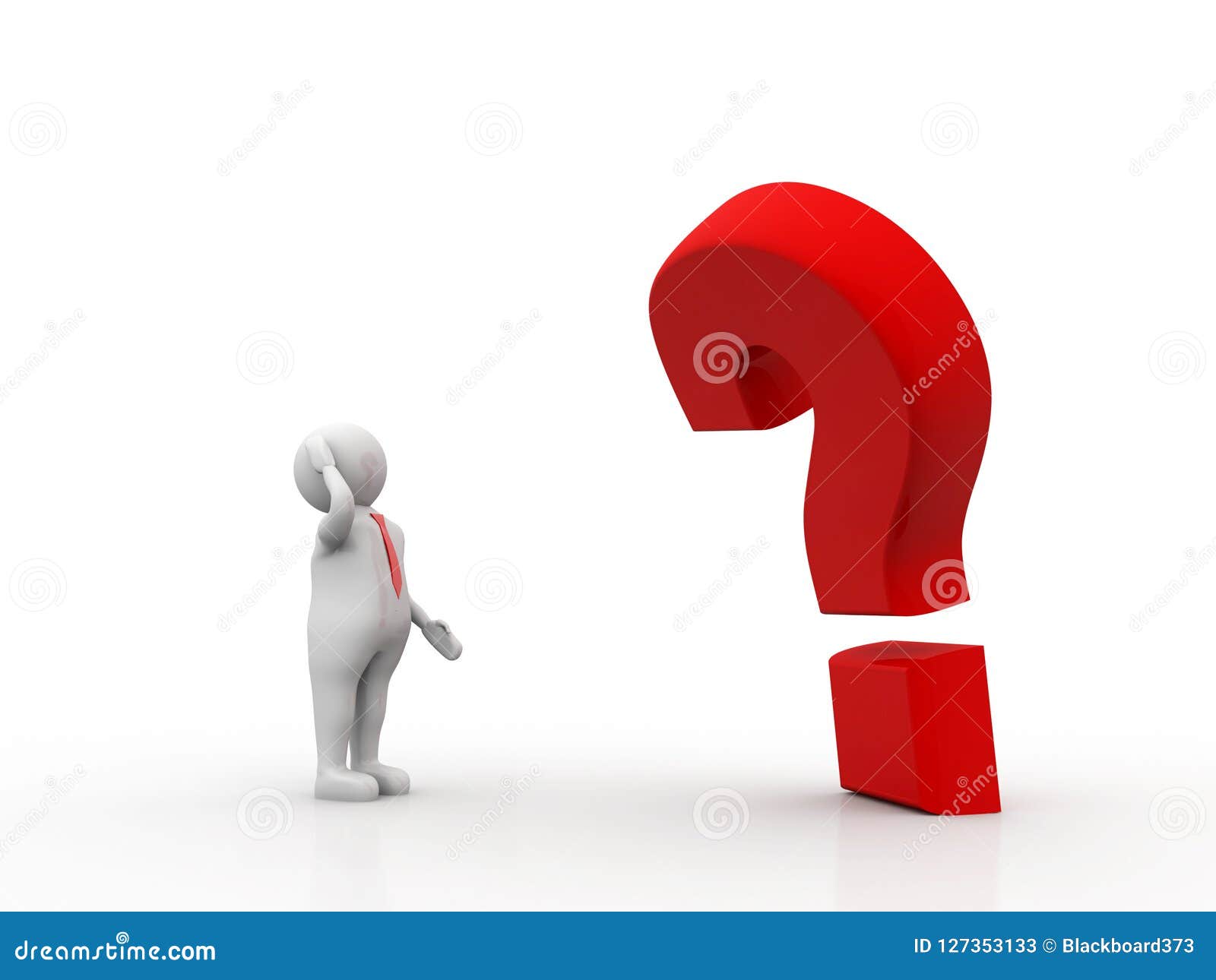 Question Mark with Businessman, Confusion Concept. 3d Render Stock ...