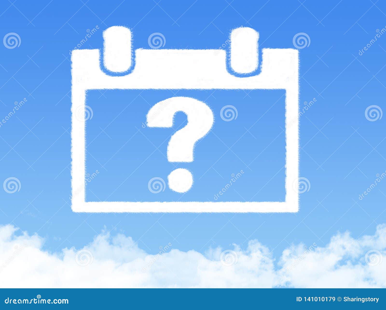 Question Mark Calendar Cloud Shape Stock Illustration - Illustration of ...