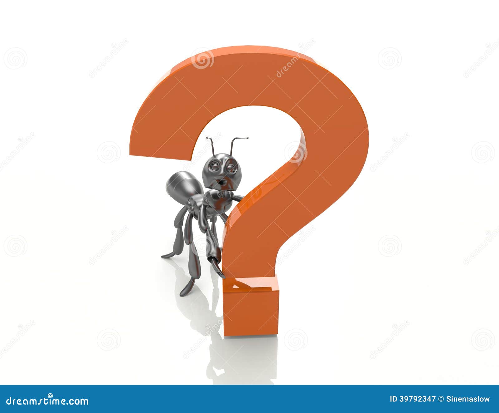 Question Mark with Cartoon Ant Stock Illustration - Illustration of ...