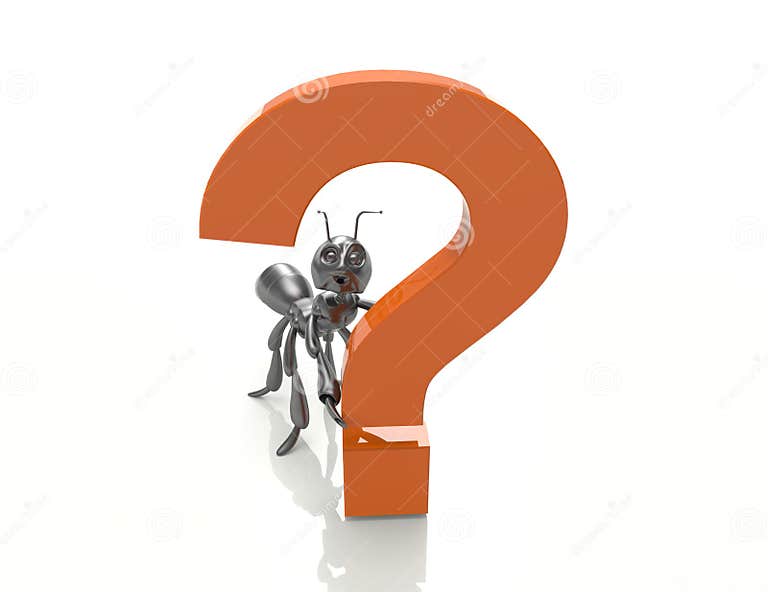 Question Mark with Cartoon Ant Stock Illustration - Illustration of ...