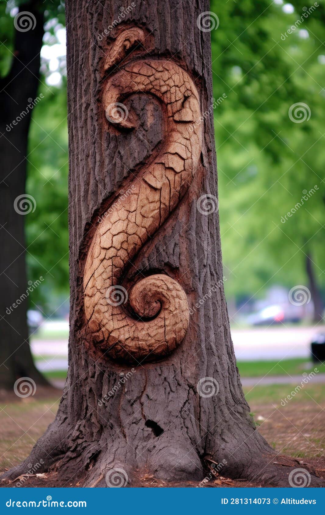 Question Mark Carved into Tree Bark Stock Illustration - Illustration ...