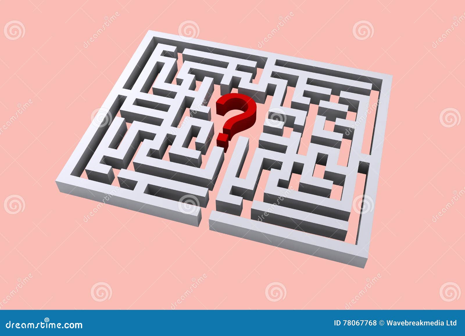 Question Mark in Center of Maze Graphic Stock Illustration ...