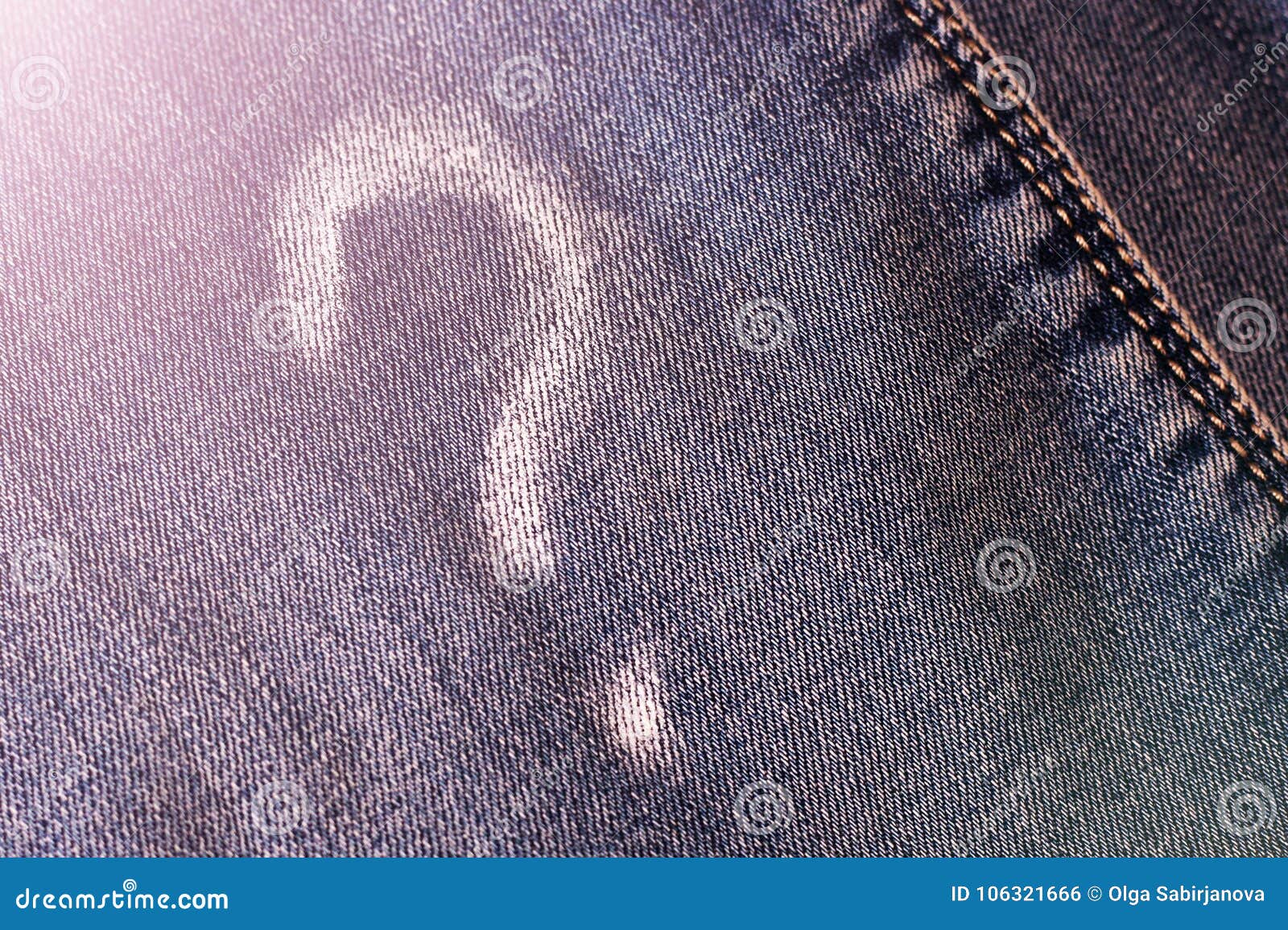 A Question Mark with Chalk on the Jeans Stock Photo - Image of fabric ...