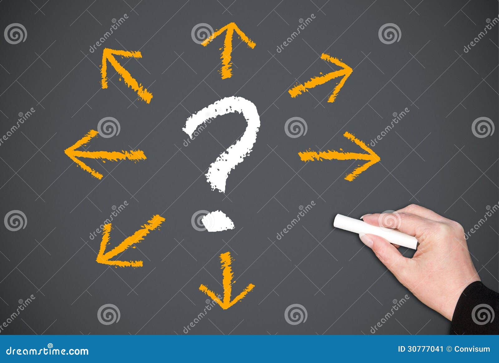 Question Mark on Chalkboard Stock Image - Image of orientation ...