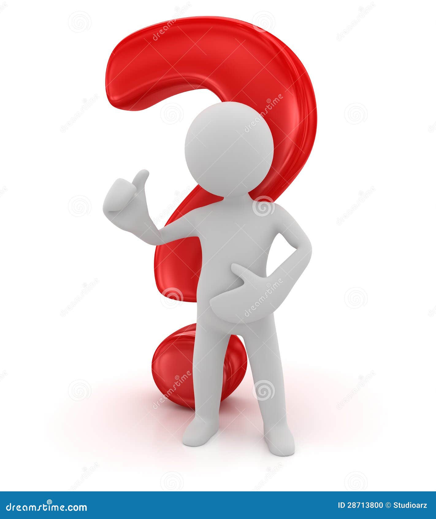 Question Mark and Character Stock Illustration - Illustration of render ...