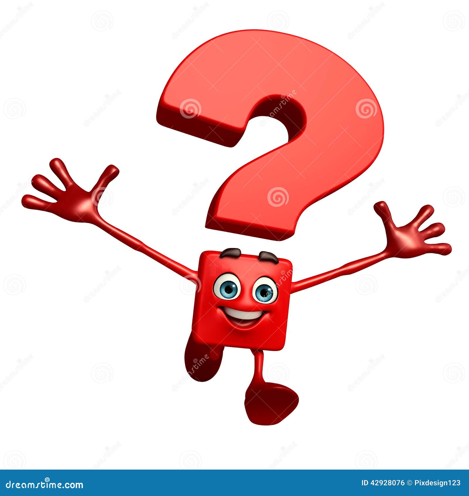 Question Mark Character with Hello Pose Stock Illustration ...