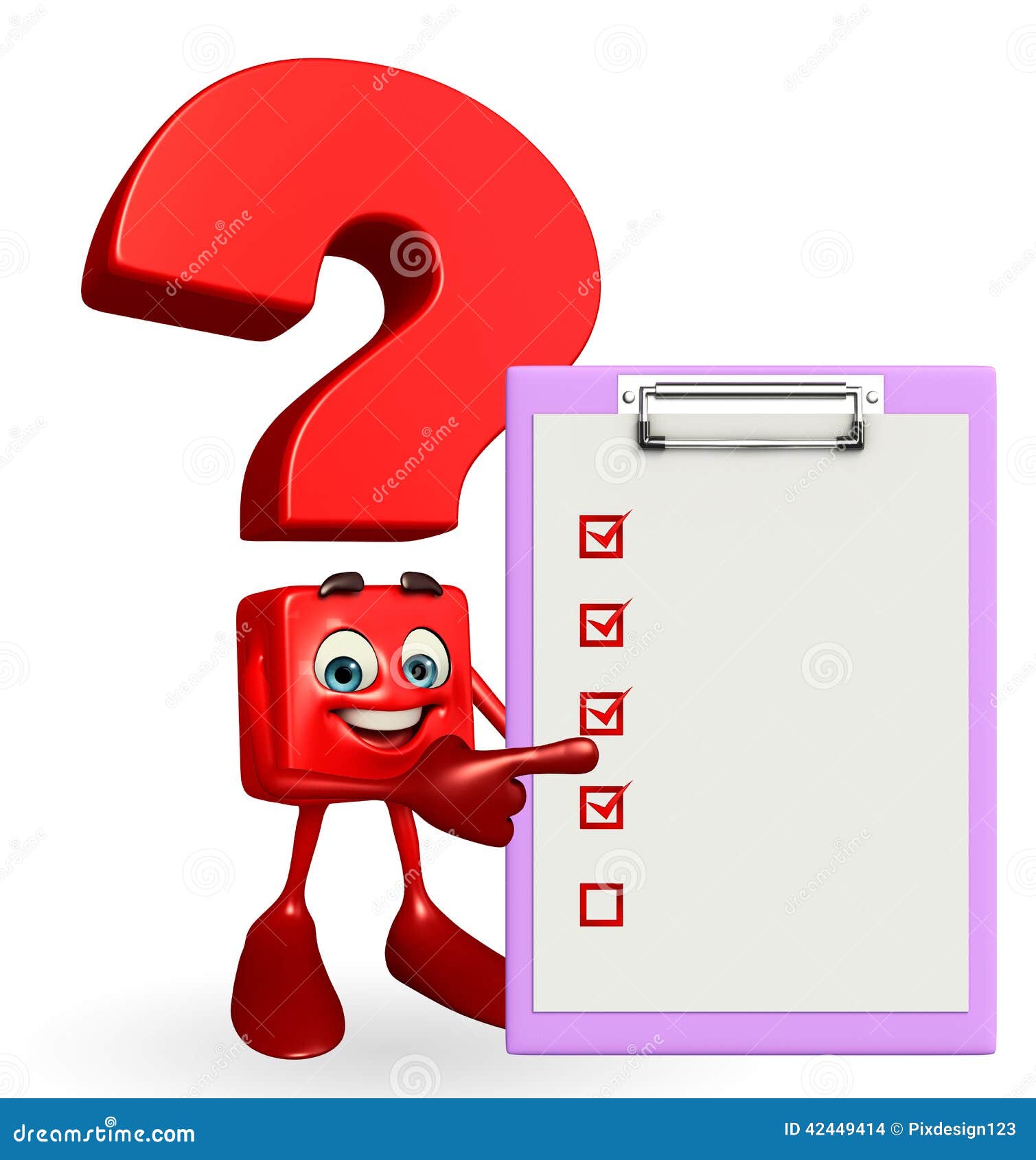 Question Mark Character With Notepad Stock Illustration - Illustration ...
