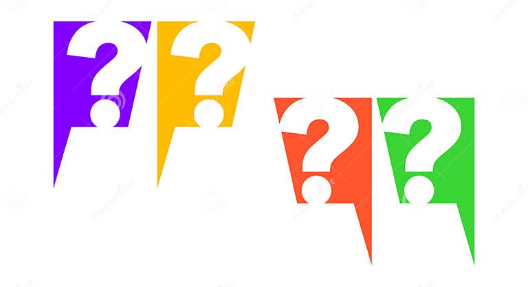 Question Mark in Chat Box Set. Vector Illustration Stock Illustration ...