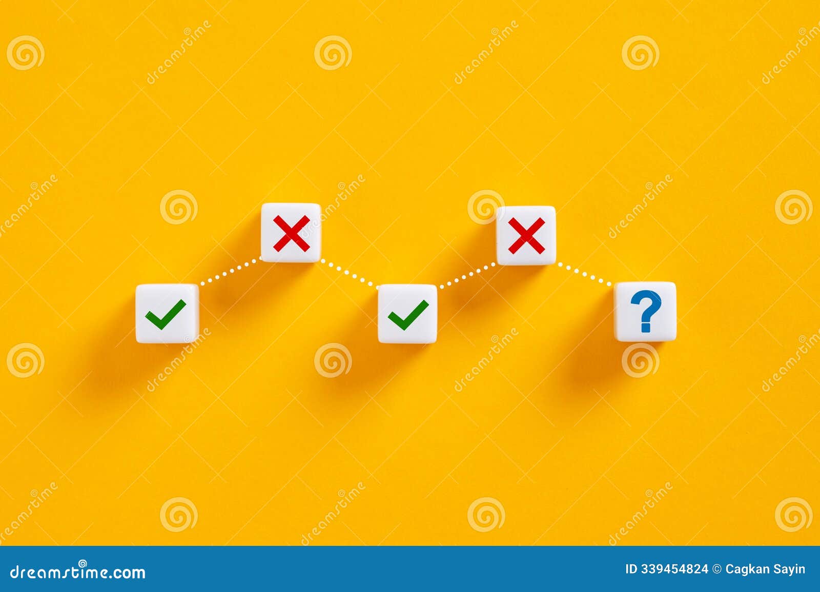 Question Mark and Check and Cross Marks Forming Chart on Yellow ...