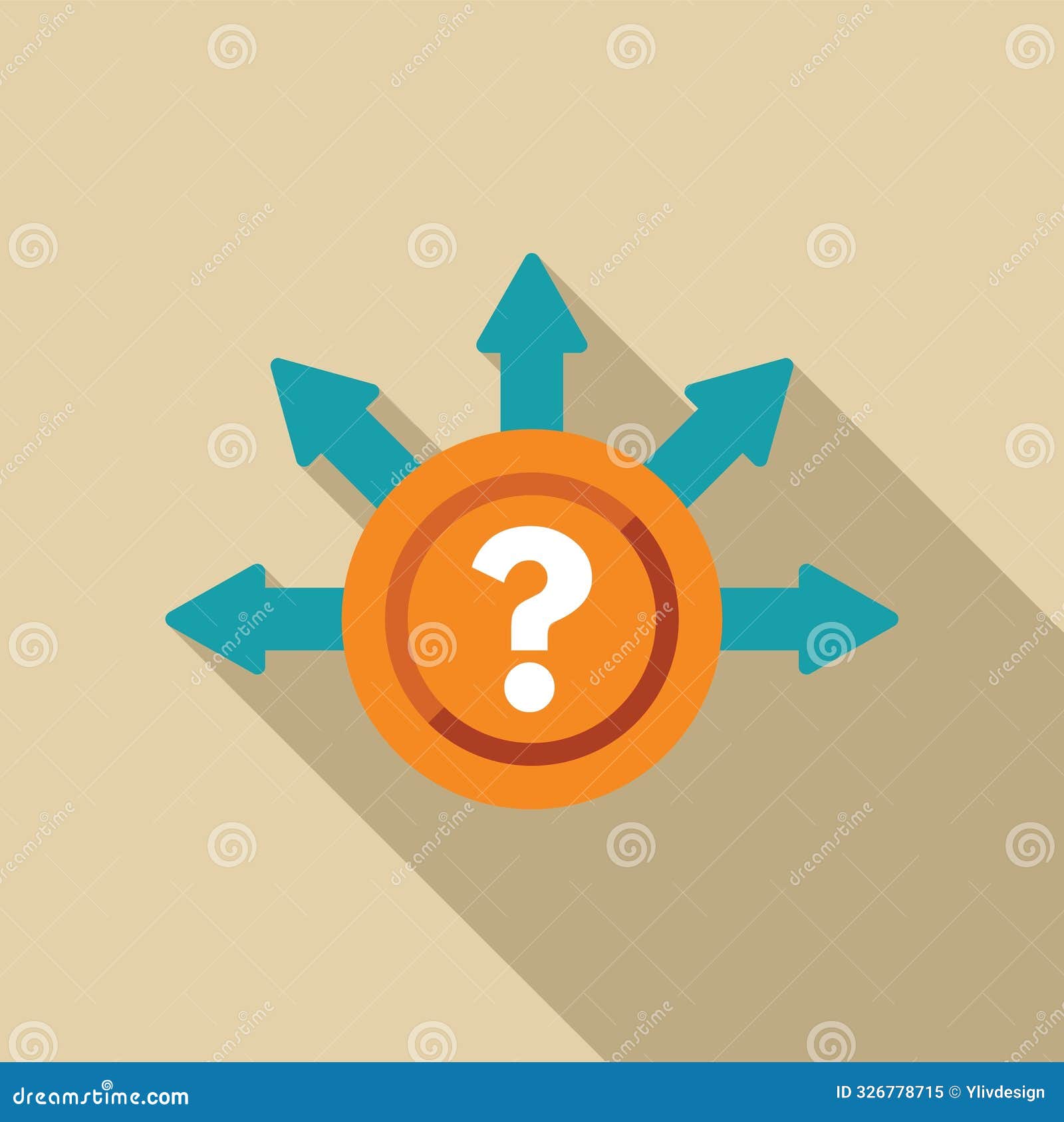 Question Mark Choosing the Right Direction with Arrows Pointing Out ...