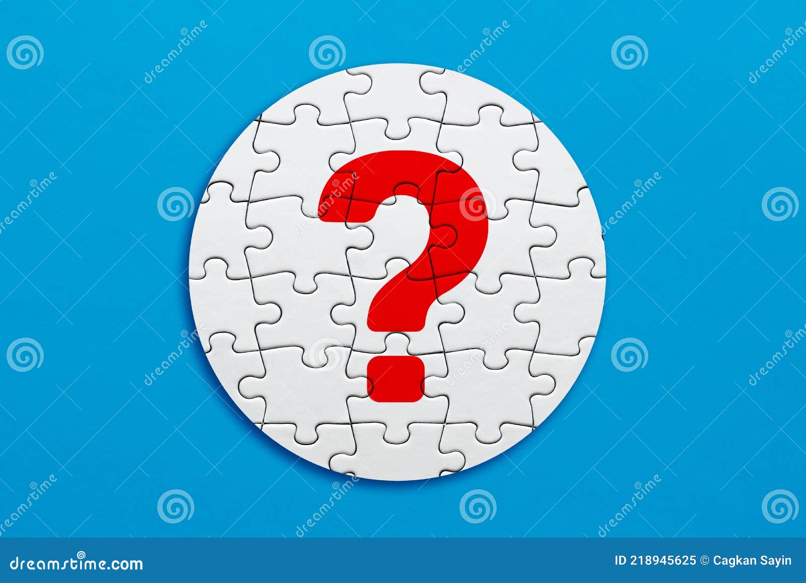 Question Mark On A Circle Made Out Of Puzzle Pieces. Problem, Mystery ...