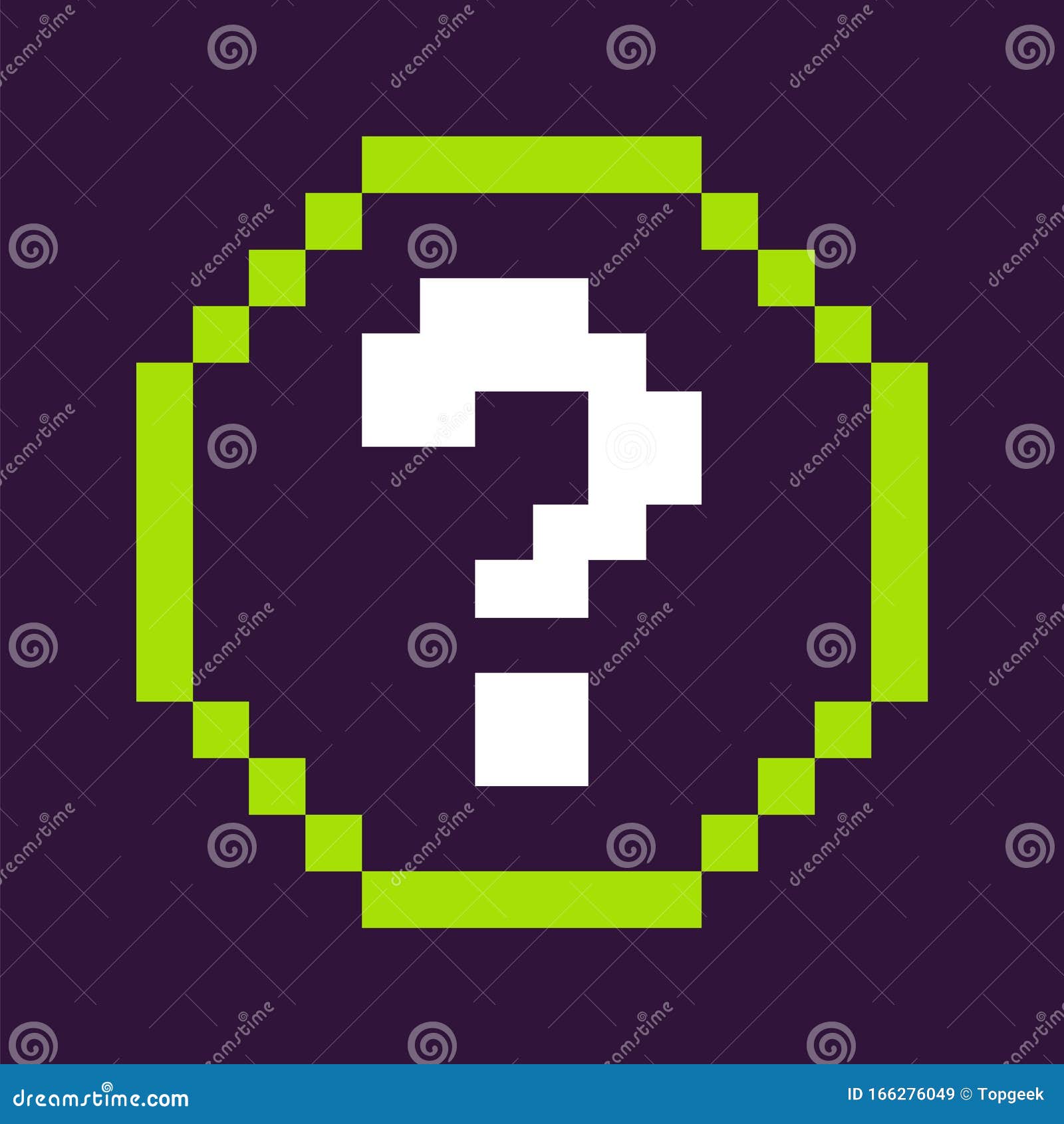 Question Mark in Circle, Pixel Game Icon Vector Stock Vector ...