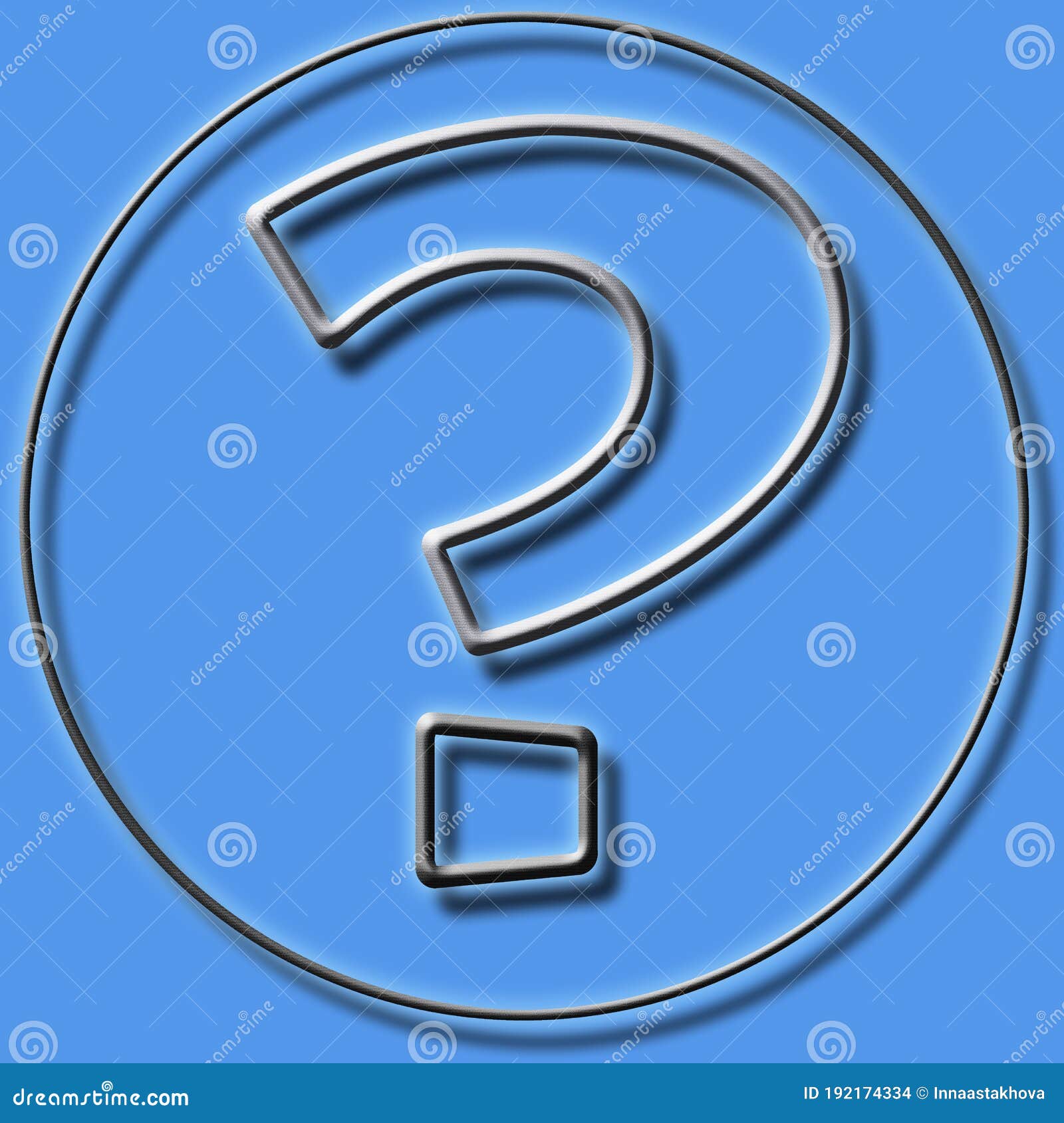 Question Mark in a Circle - Textured Icon Isolated on Blue Banner ...