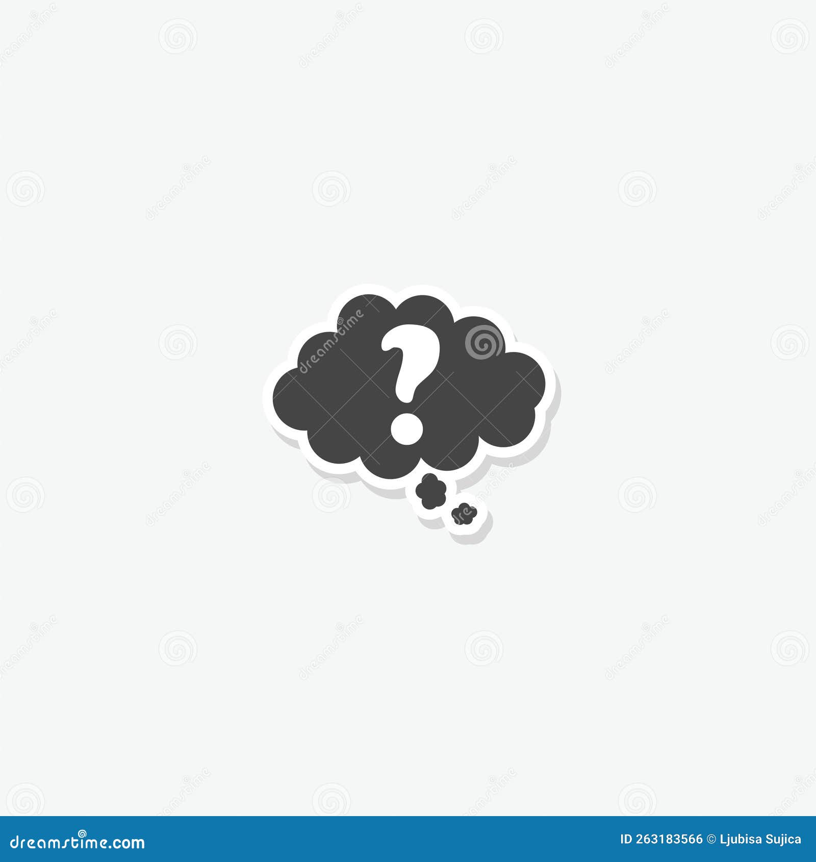 Question Mark on Cloud Button Sticker Icon Stock Vector - Illustration ...