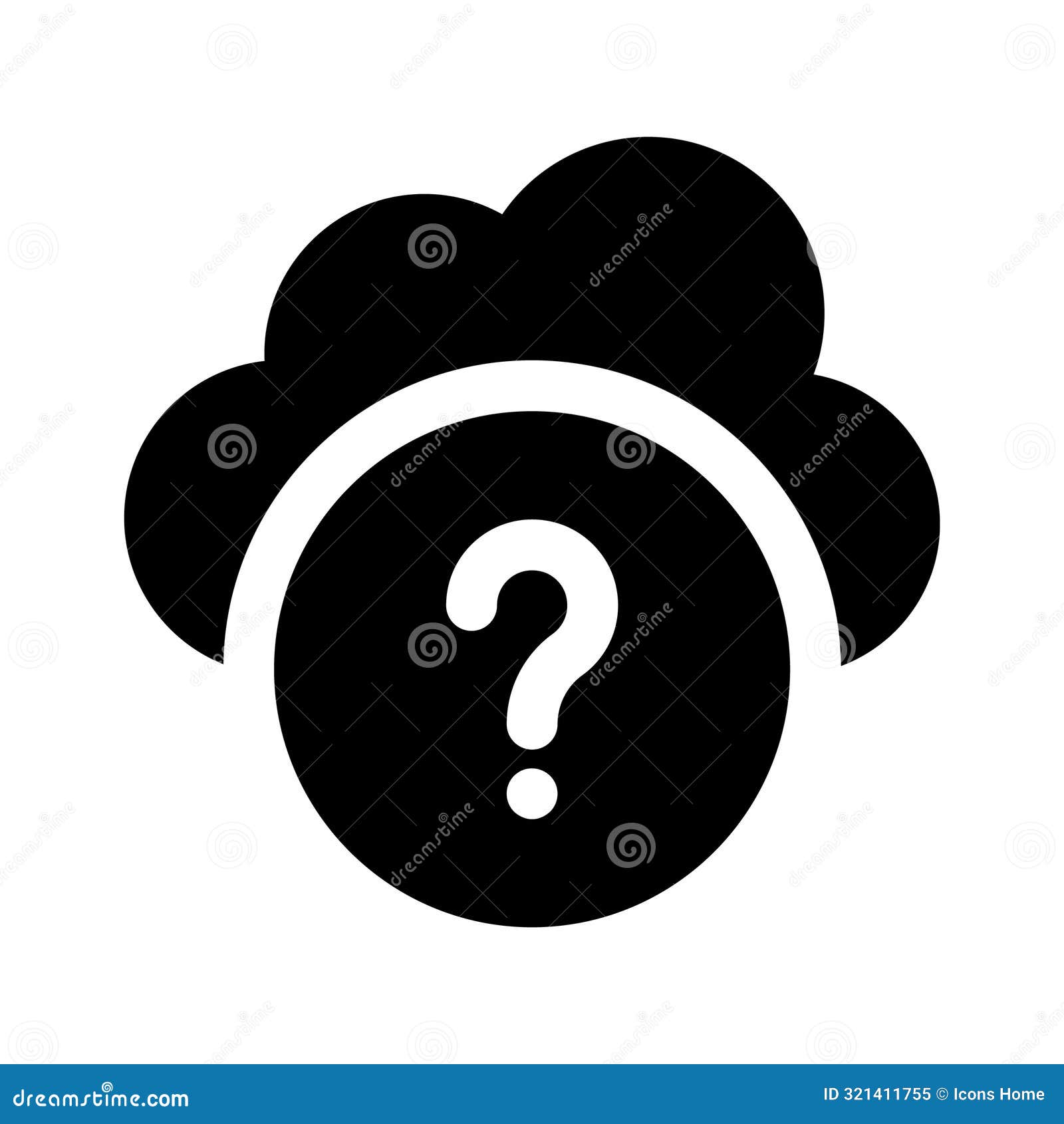Question Mark with Cloud, Concept Icon of Cloud Help, Faq Vector Stock ...
