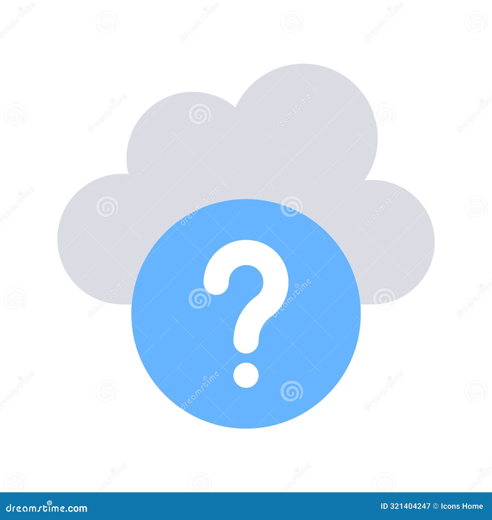 Question Mark with Cloud, Concept Icon of Cloud Help, Faq Vector Stock ...