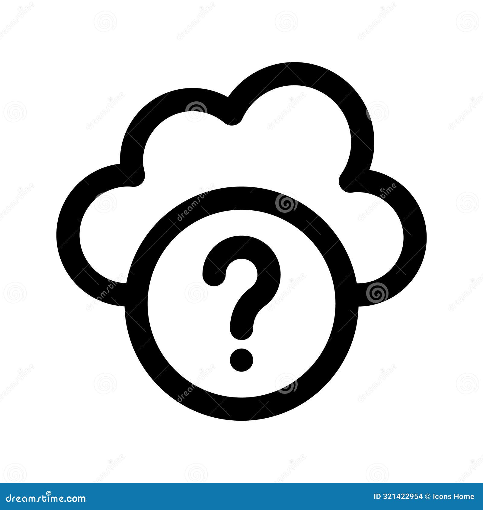 Question Mark with Cloud, Concept Icon of Cloud Help, Faq Vector Stock ...