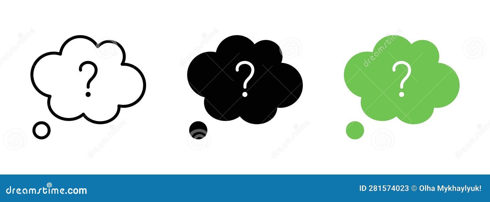 Question Mark Cloud in Flat Style. Flat Icon. Vector Icon Illustration ...