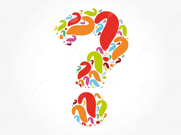 Question Mark Cloud Formed from Many Question Marks Collage Stock ...