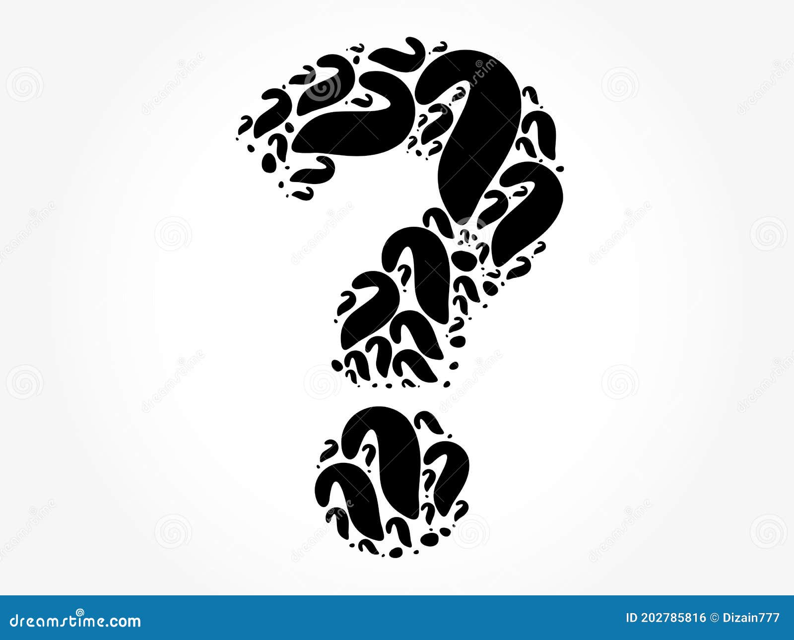 Question Mark Cloud Formed from Many Question Marks Collage Stock ...