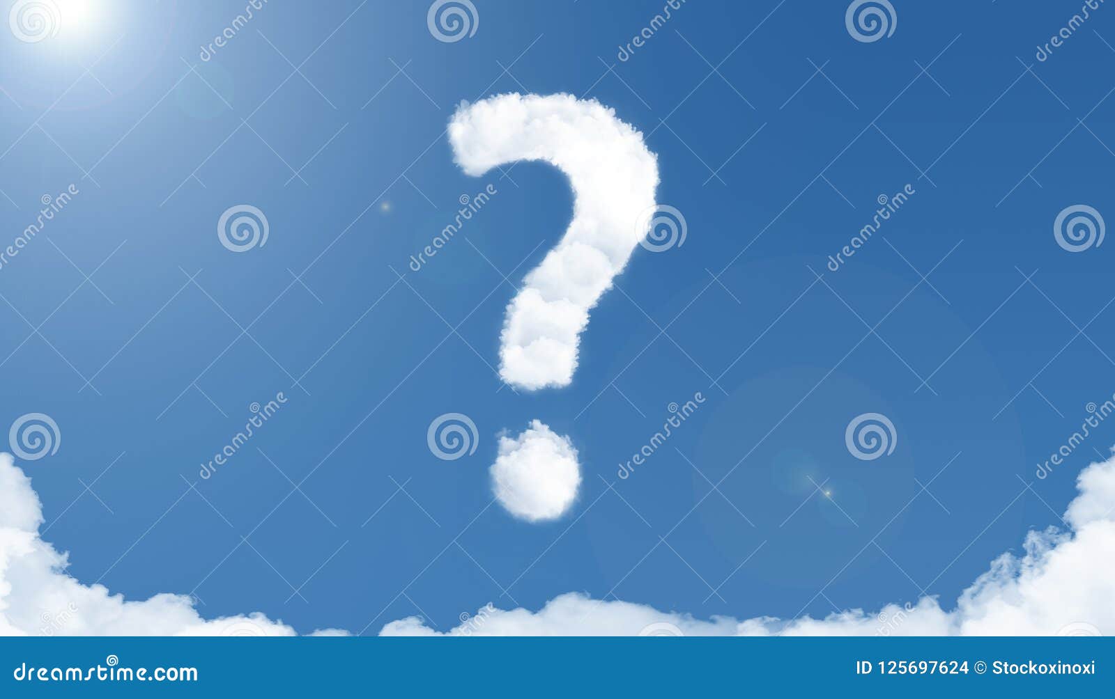 Question mark cloud sky stock photo. Image of search - 125697624