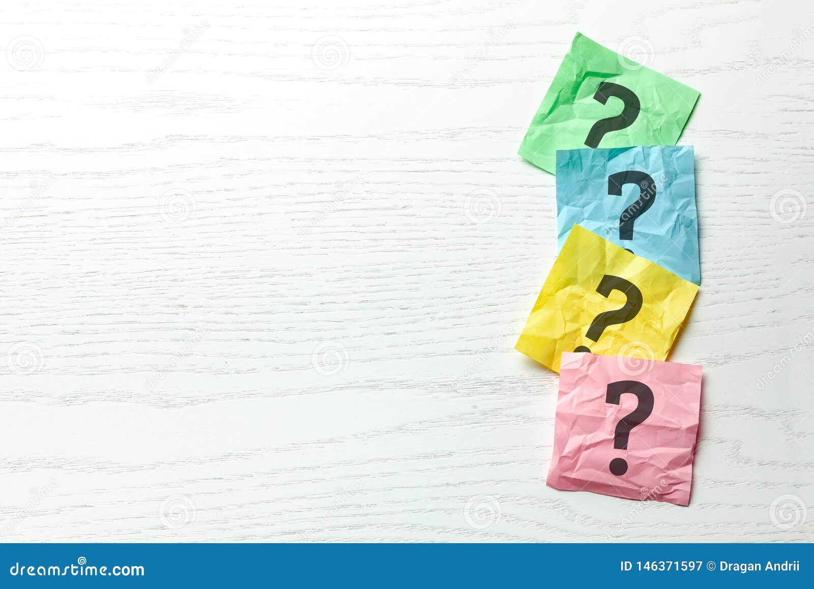 Question Mark on Colored Office Note Paper. Copy Space for Text. Stock ...