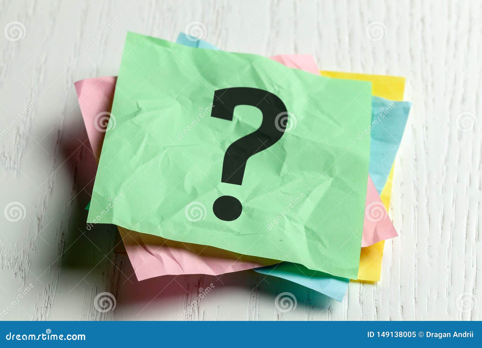 Question Mark on Colored Office Note Paper Stock Image - Image of blue ...