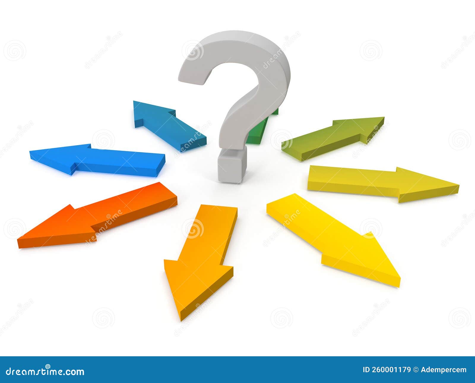 Question Mark and Colorful Arrows Stock Illustration - Illustration of ...