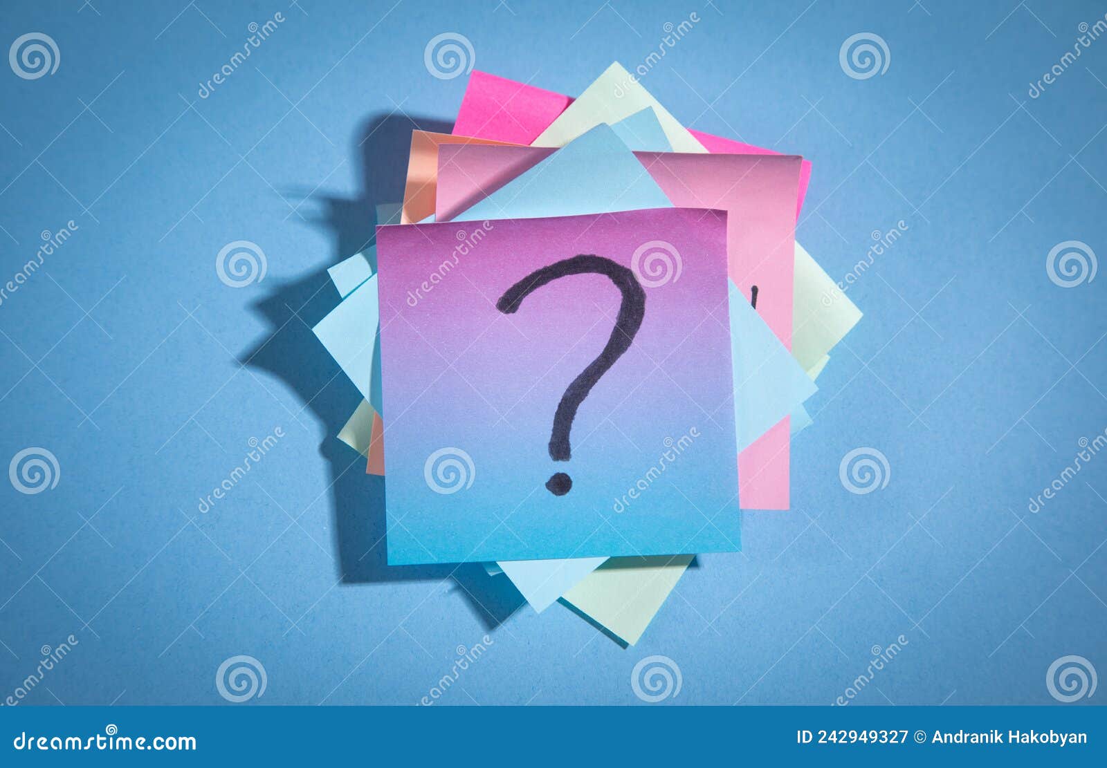 Question Mark on Colorful Sticky Notes Stock Image - Image of solution ...