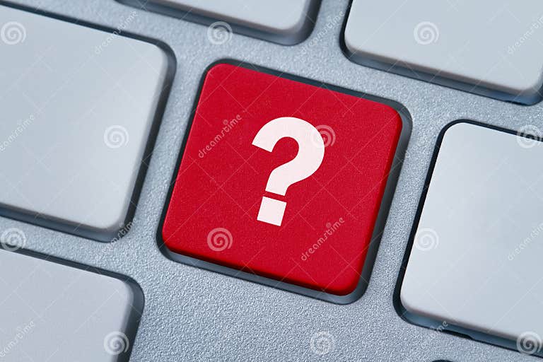 Question Mark at the Computer Key Stock Image - Image of communication ...