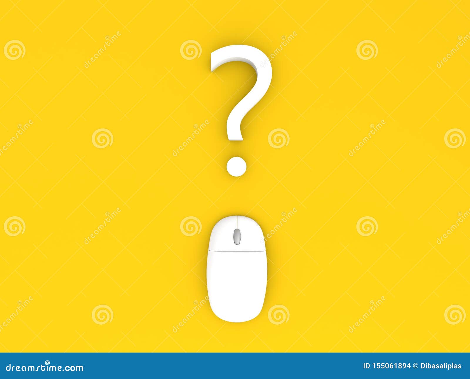 Question Mark and Computer Mouse on a Yellow Background. Stock ...