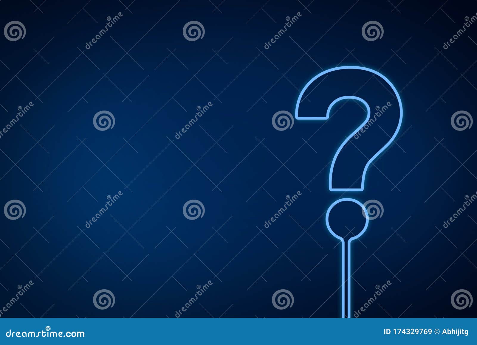 Question Mark Concept on Blue Background, Digital Question Mark ...