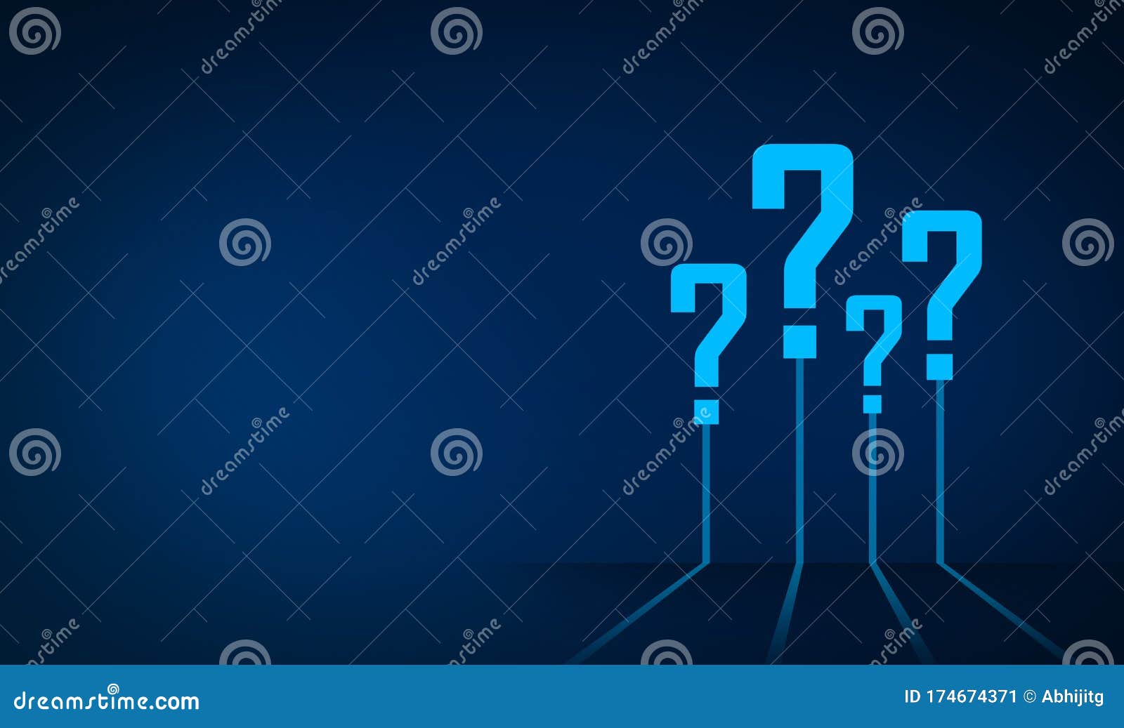 Question Mark Concept on Blue Background, Digital Question Mark ...